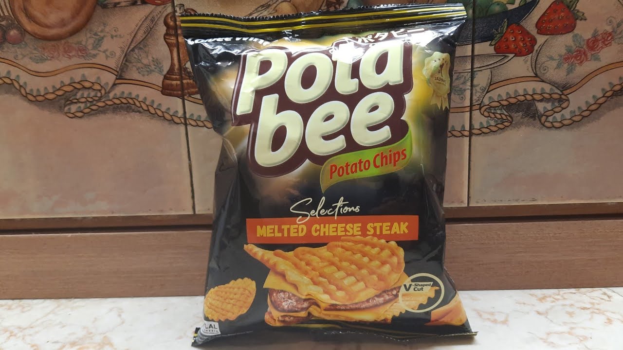 POTABEE POTATO CHIPS SELECTIONS MELTED CHEESE STEAK! V-SHAPED CUT ...