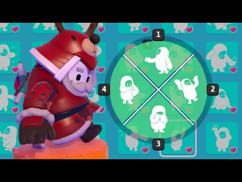 Fall Guys Samurai Santa doing funny emotes and celebrations (FG Winter ...
