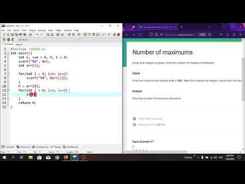 "Number of maximums" in C programming language. #Eolymp problem 7832 . - YouTube
