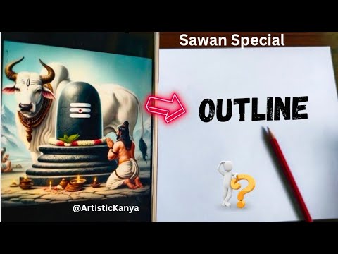 How to draw Shiva ling And Nandi / Easy Shiv ling drawing / Mahadev ...
