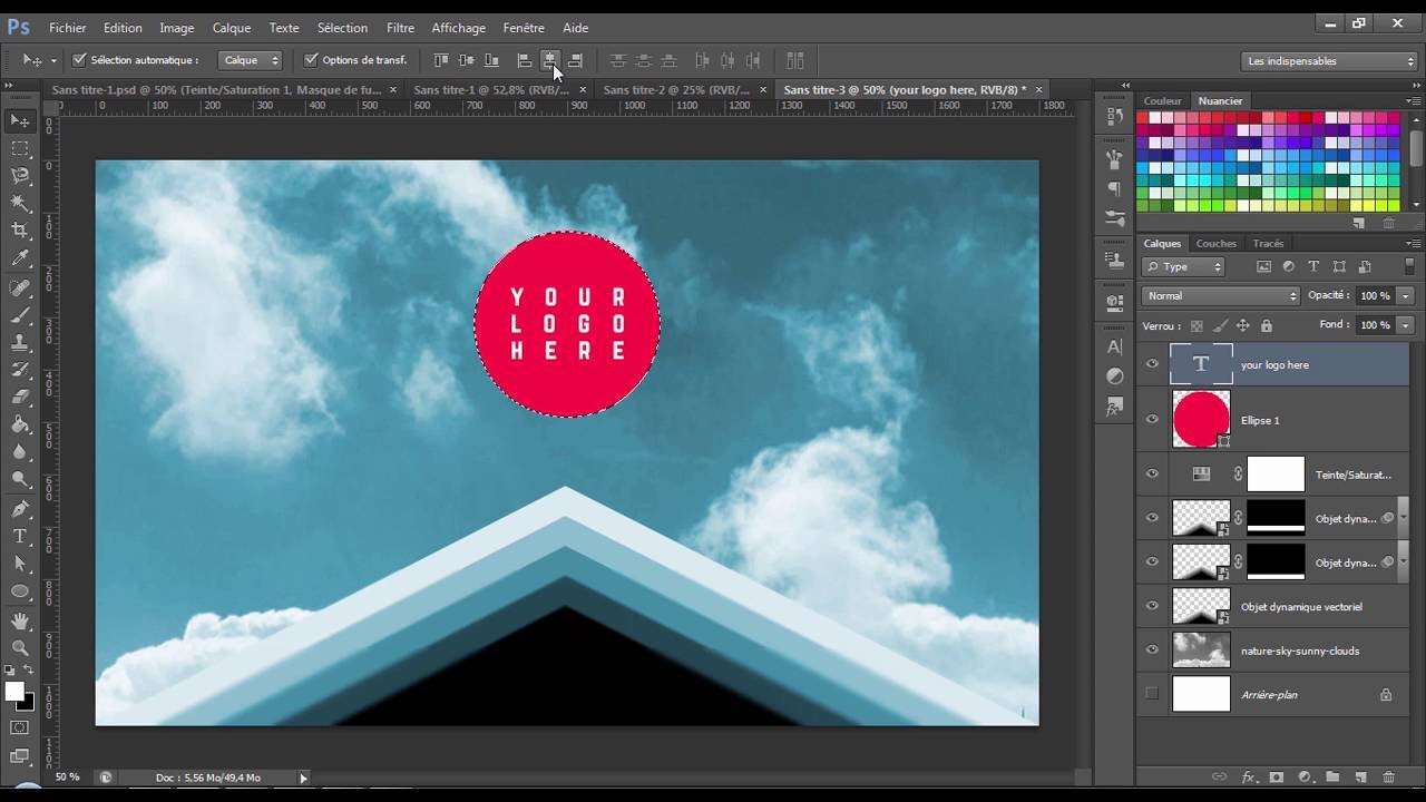 Design: Playing with Triangles in Adobe Photoshop CC - YouTube