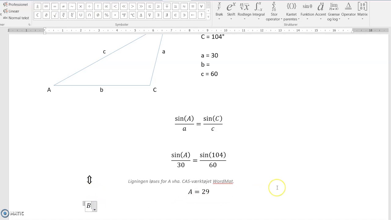 Eksempel med sinus relationen - YouTube