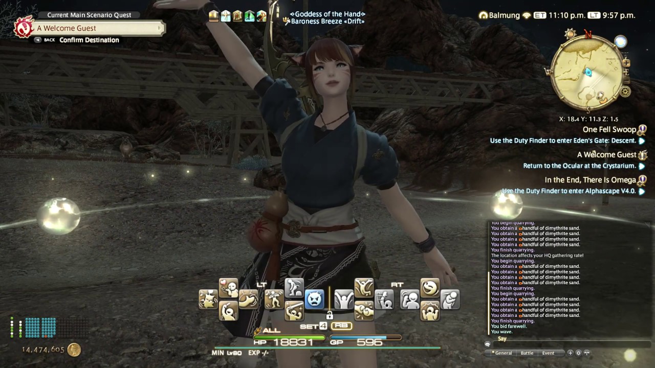 FFXIV Using Waymarks for gathering nodes and Gathering Collectables ...