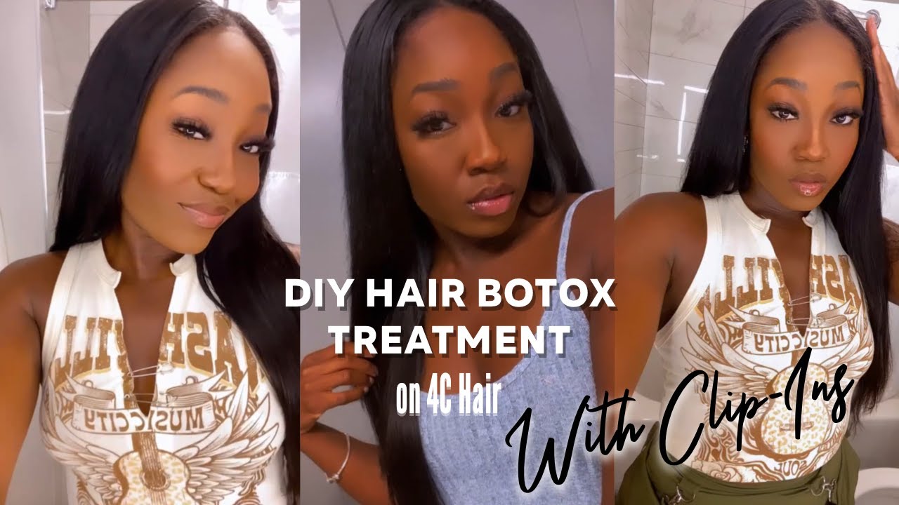 DIY Hair Botox Treatment (4C Hair) w/ Clip-Ins! - YouTube