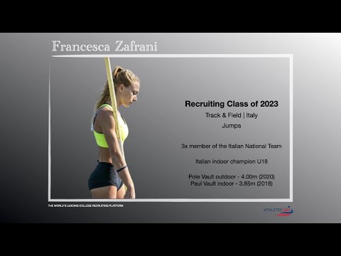 Women's Track & Field | Francesca Zafrani, Italy | Highlight Video | Recruit 2023