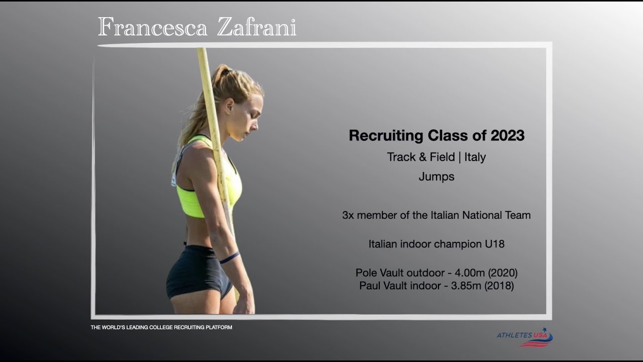 Women's Track & Field | Francesca Zafrani, Italy | Highlight Video ...