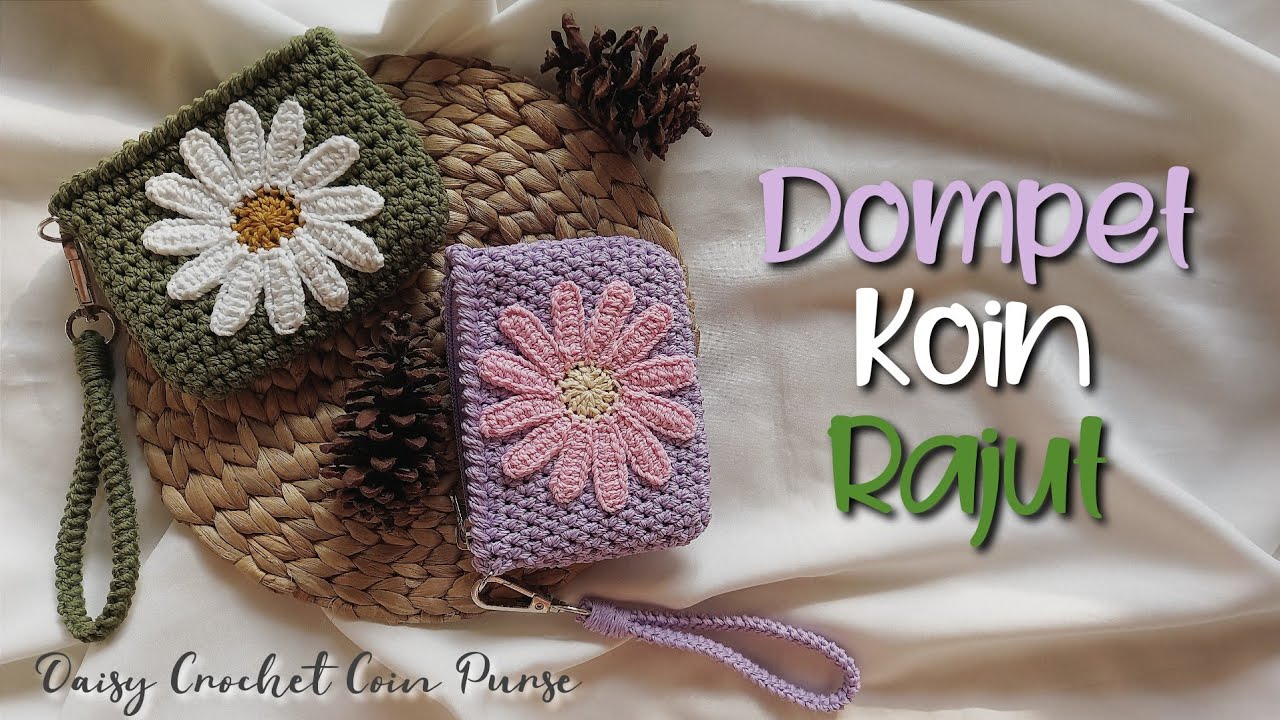 Dompet Koin Rajut | Daisy Crochet Coin Purse - YouTube