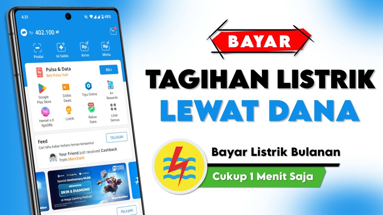 Cara Bayar Tagihan Listrik PLN Bulanan / Listrik Pascabayar Lewat DANA ...
