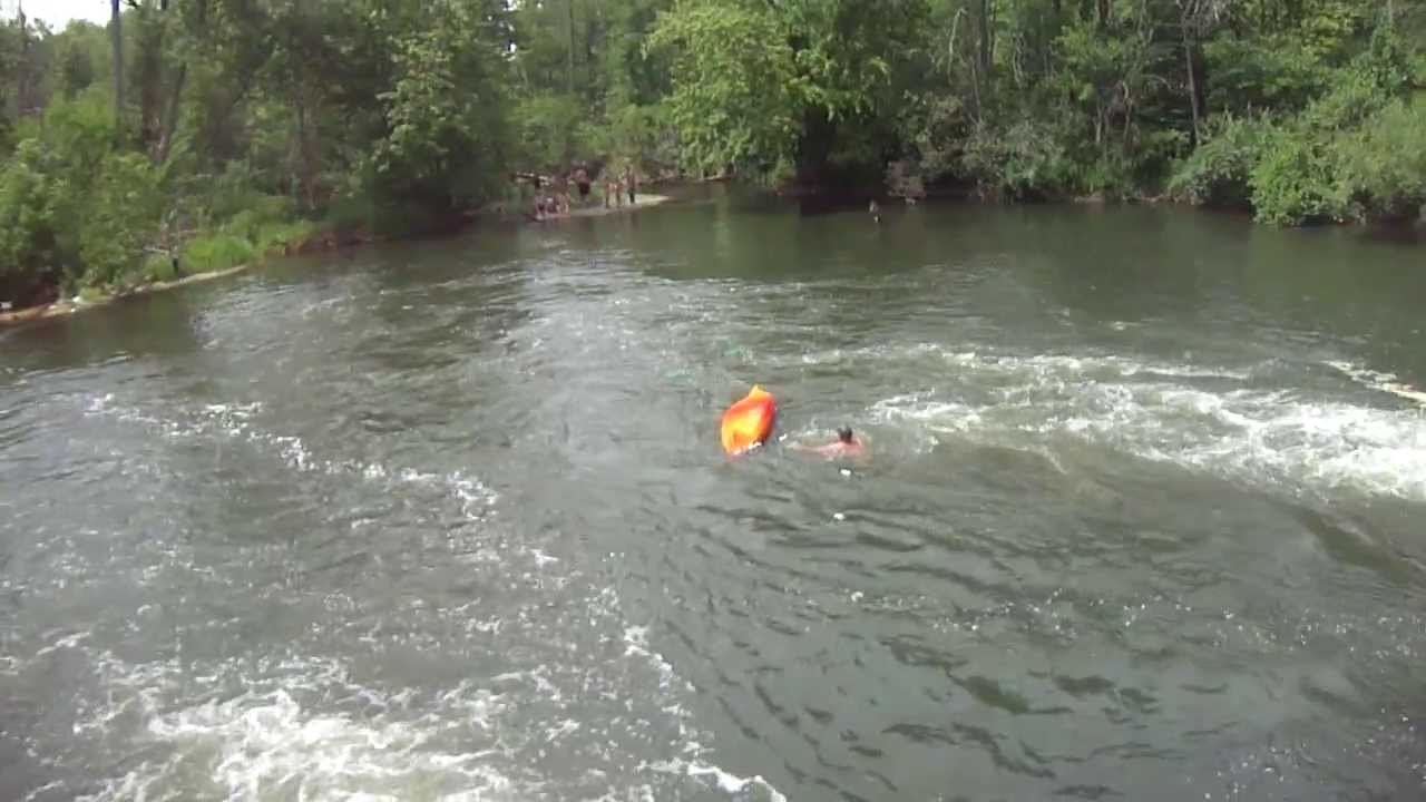 Guy Falls Down River Dam in Kayak - YouTube