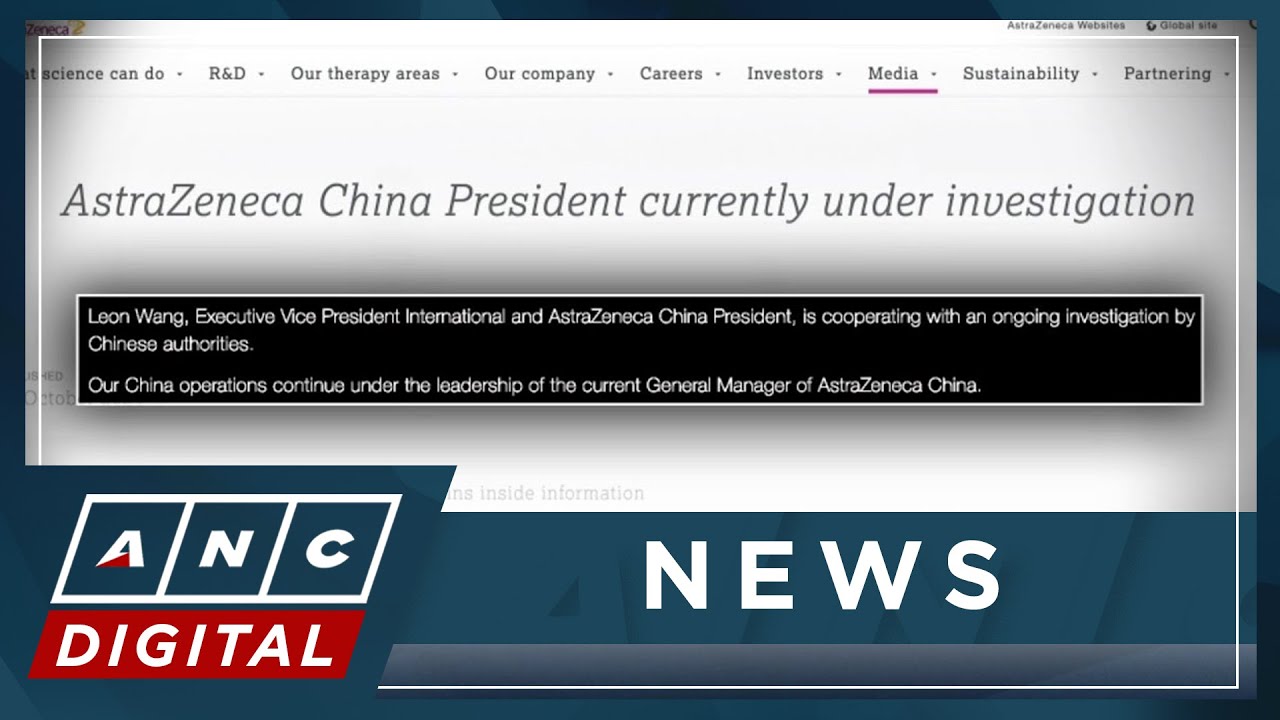 AstraZeneca says its China operations president under investigation | ANC - YouTube