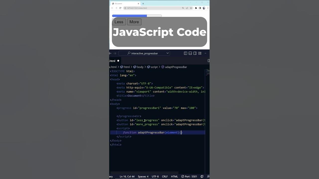 🔥 Easy Html Javascript Interactive Progressbar For Beginners Shorts Coding Html Javascript 