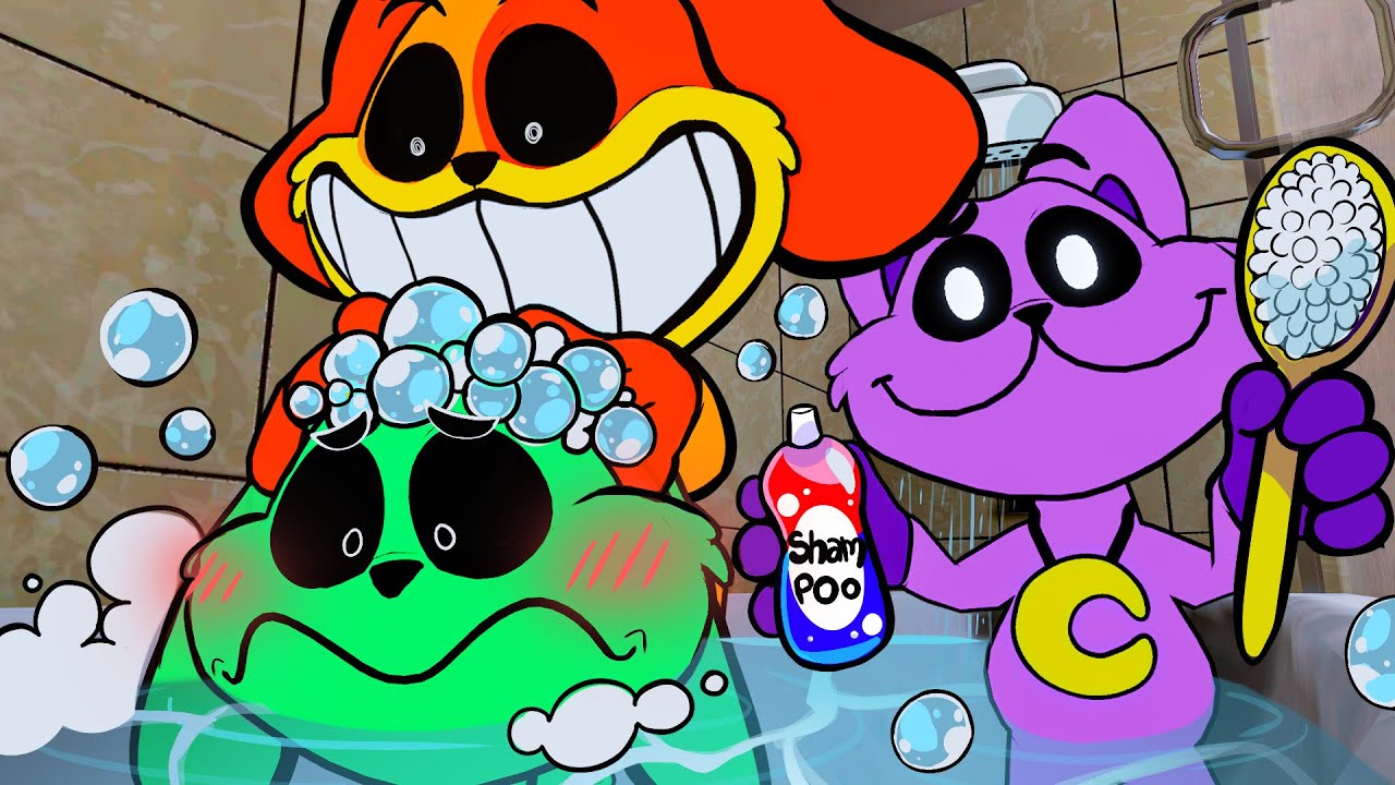 Dogday e Catnap dão BANHO na Hoppy nos Smiling Critters VR! - YouTube