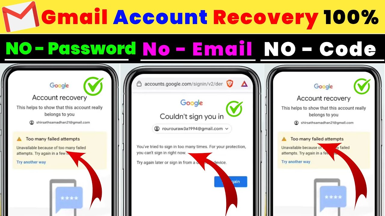 Gmail account recovery kaise kare | How recover gmail account without ...