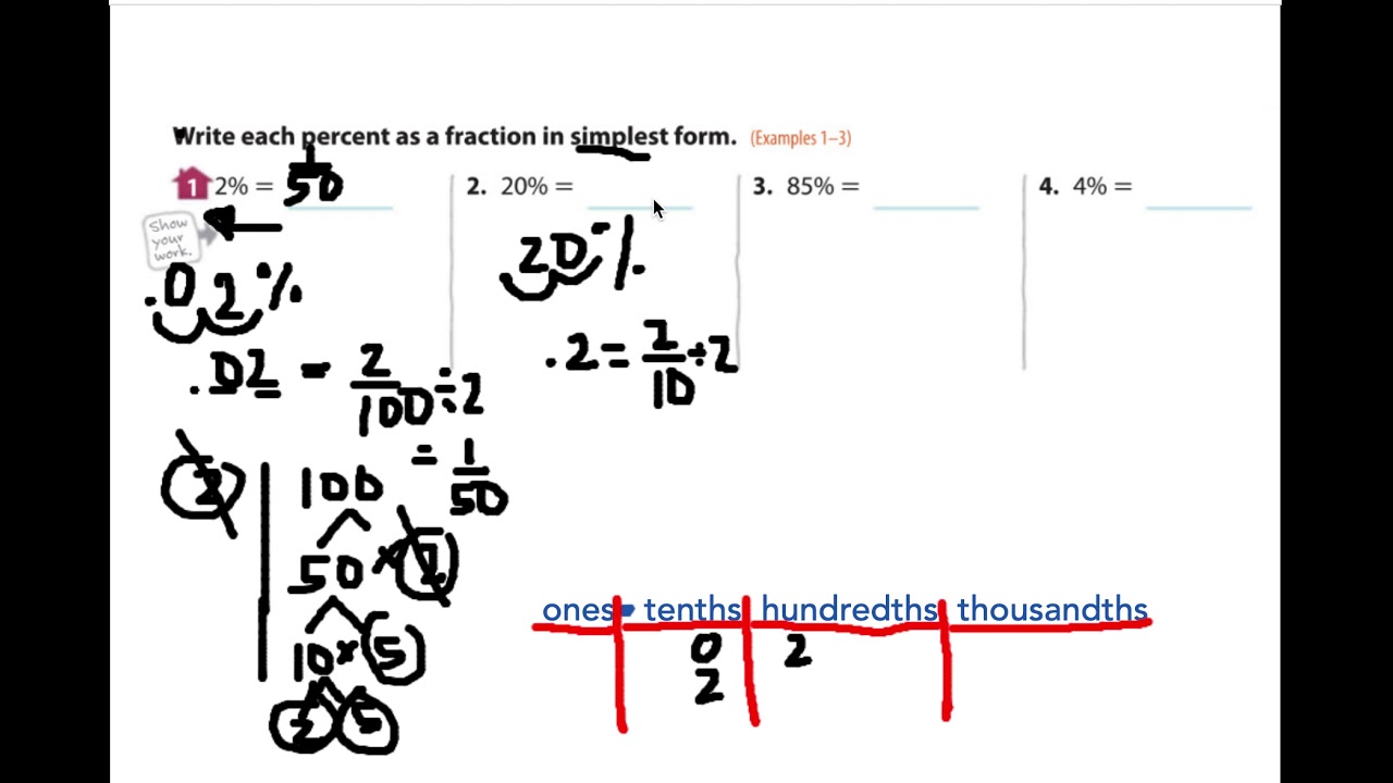 Fraction into percent - YouTube