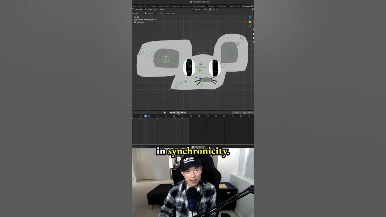 Finalizing and Naming the Idle Animation - making a 3d game character in Blender - 3.2: Mouse ...
