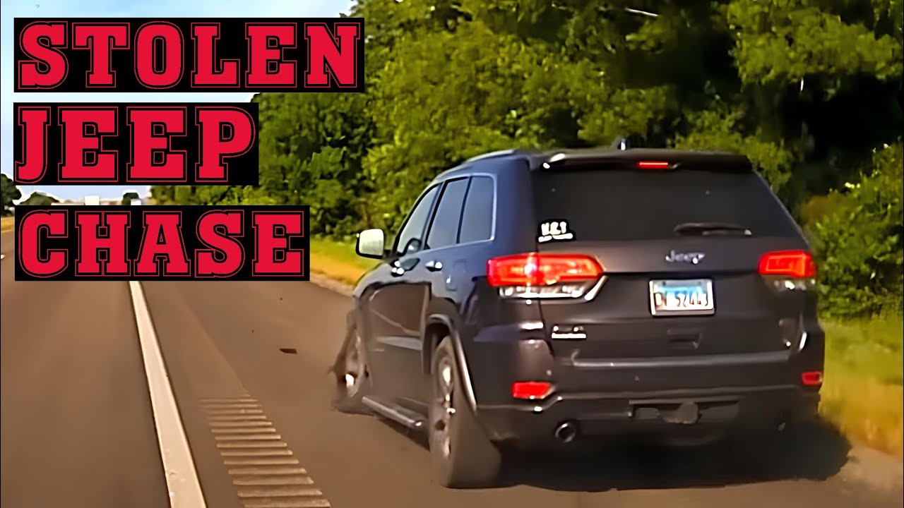 STOLEN Jeep Chase. Police Use Spike Strip During Chase! - YouTube