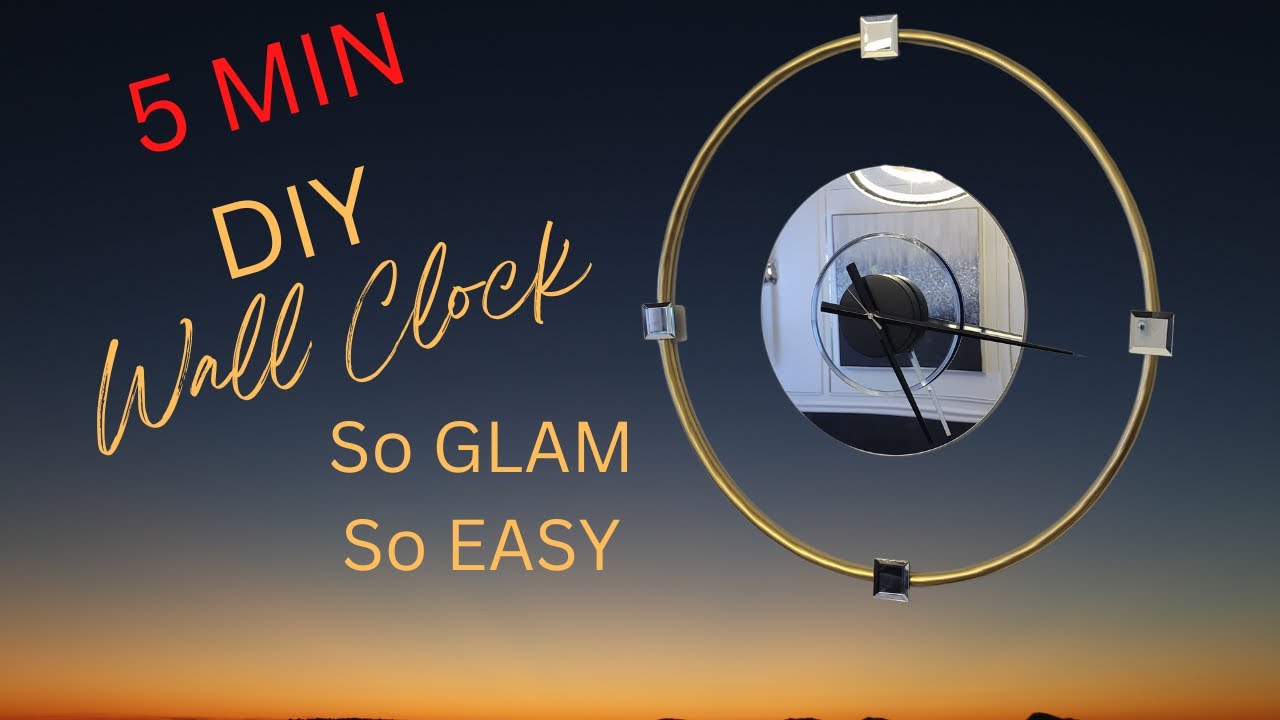 DIY GLAM MIRRORED WALL CLOCK 🥰 | Easy & Quick Project - YouTube