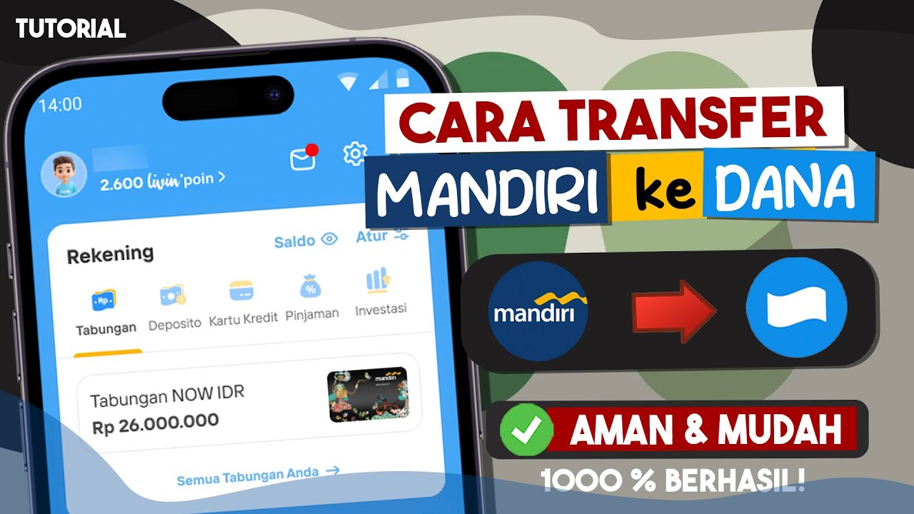 Cara Transfer Uang Dari MANDIRI Ke DANA, Transfer MANDIRI Ke DANA - YouTube