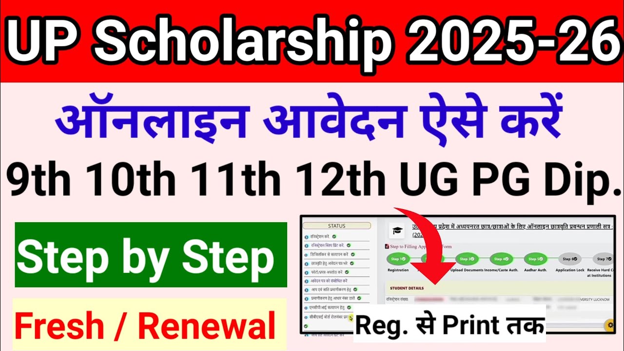 Up scholarship 2025-26 apply | up scholarship form kaise bhare 2025-26 ...