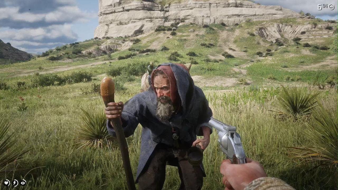 RDR2 - The real blind man first encounter with Arthur - YouTube