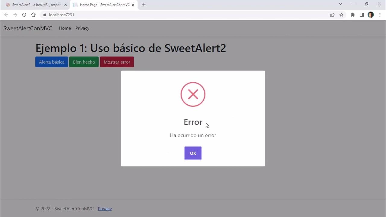 MVC con SweetAlert2 - Introducción - Interceptando un Formulario - ASP.NET Core MVC - YouTube