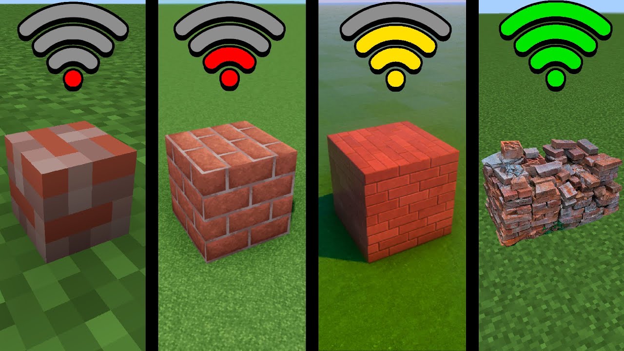 minecraft bricks with different Wi-Fi (realistic) - YouTube