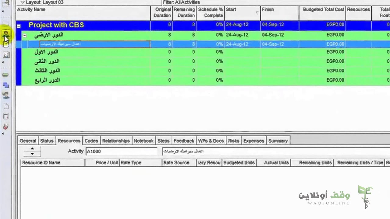 Primavera 10 - البدء في شرح Cost Control - YouTube