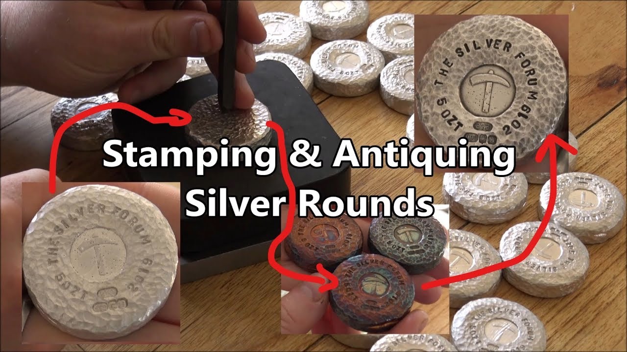 Stamping & Antiquing Hammered Silver Rounds! - YouTube