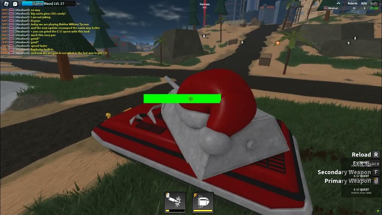 Roblox Military Tycoon fast way to kill big santa bot + Santa Maus ...