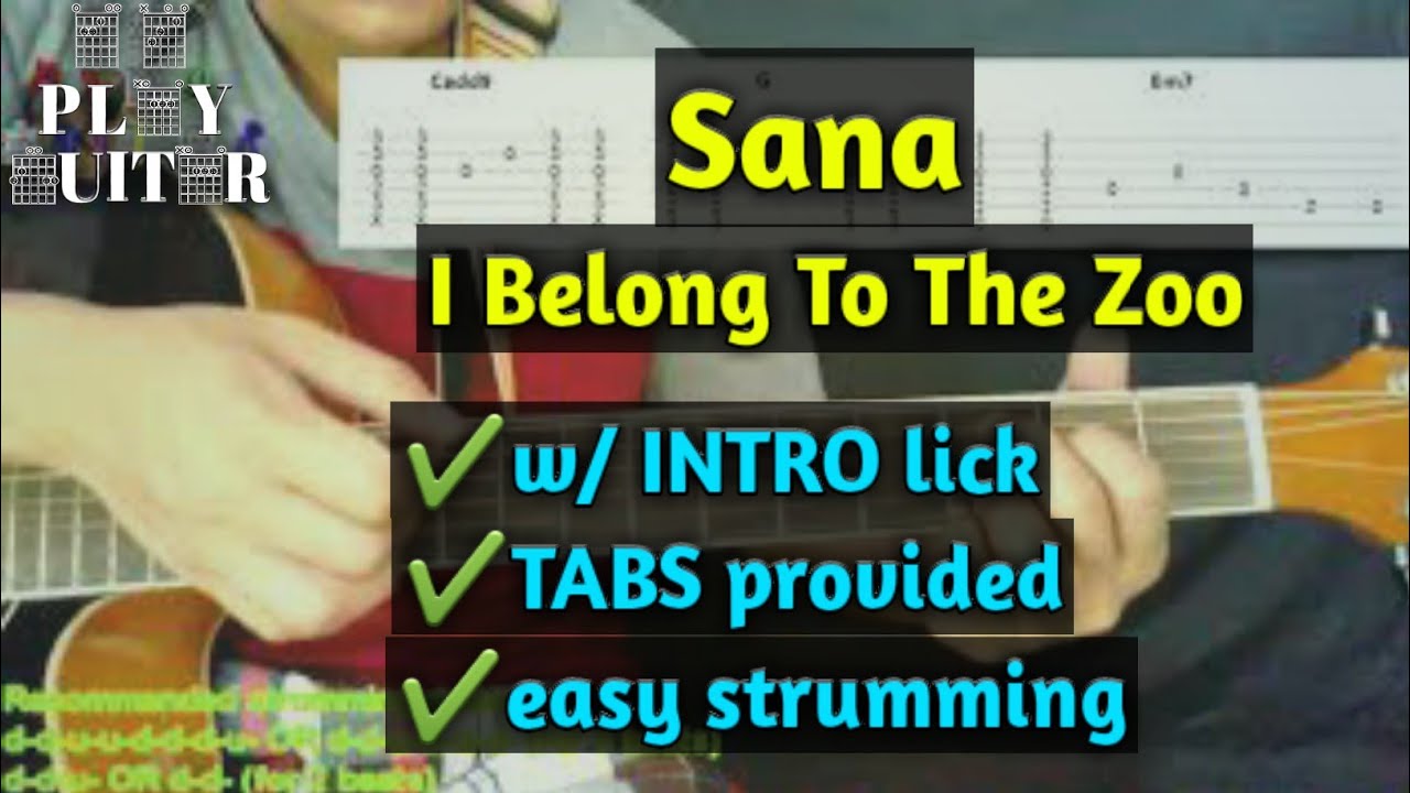 Sana by I Belong to the Zoo with INTRO lick - TABS provided - YouTube