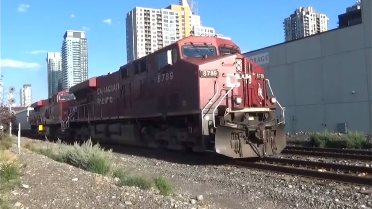 CP 8789 Leads CP 301 (Grain) West At Mewata,Calgary AB. CP Laggan Subdivision - YouTube