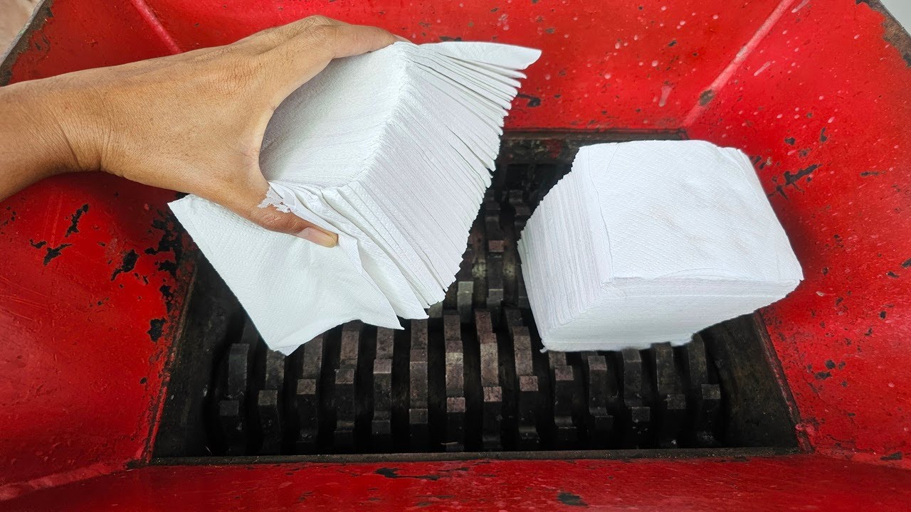[Stuck or not] 2 Ply Soft Tissue Paper Napkin vs Shredder (behind the ...