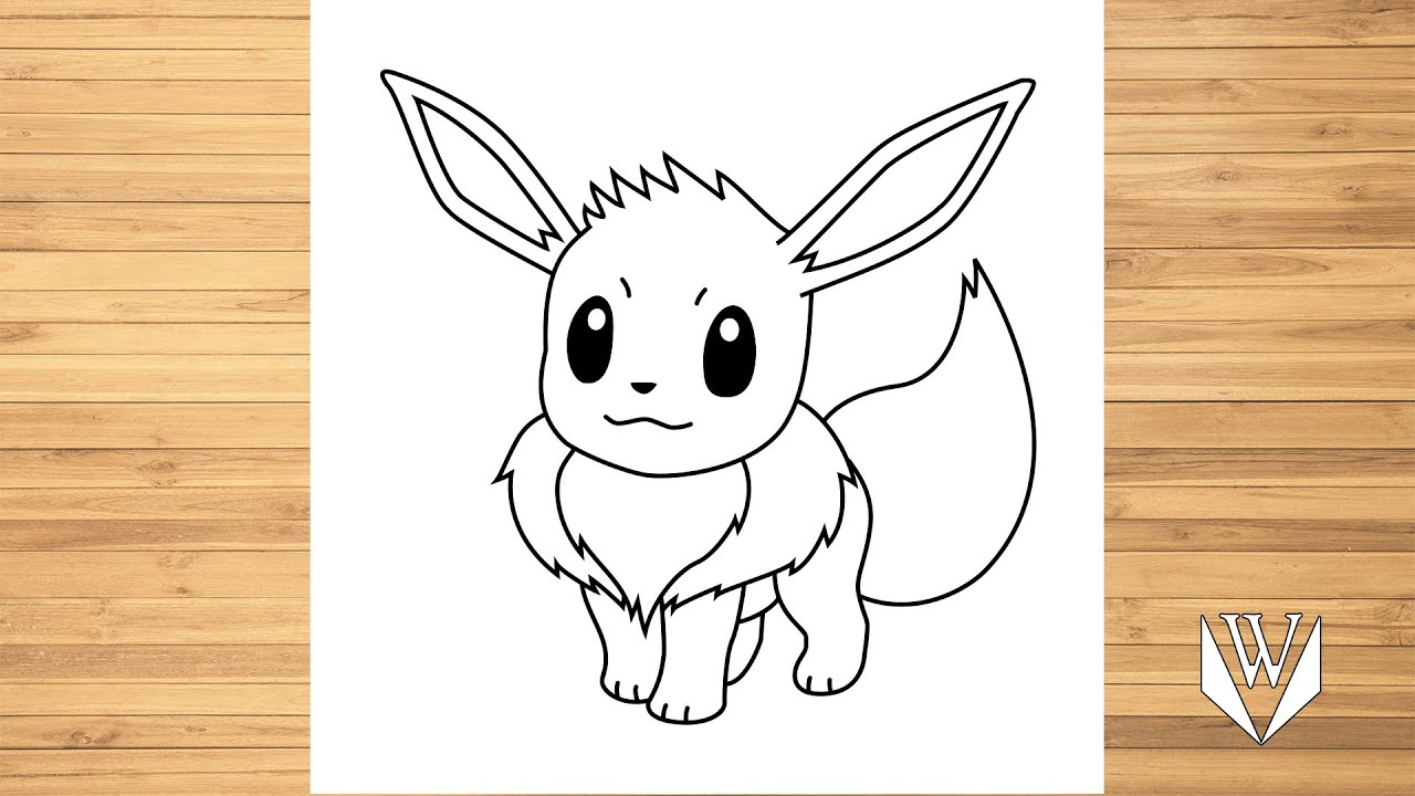 How To Draw Pokemon Eevee Step By Step Easy Draw Free Download Coloring Page Youtube