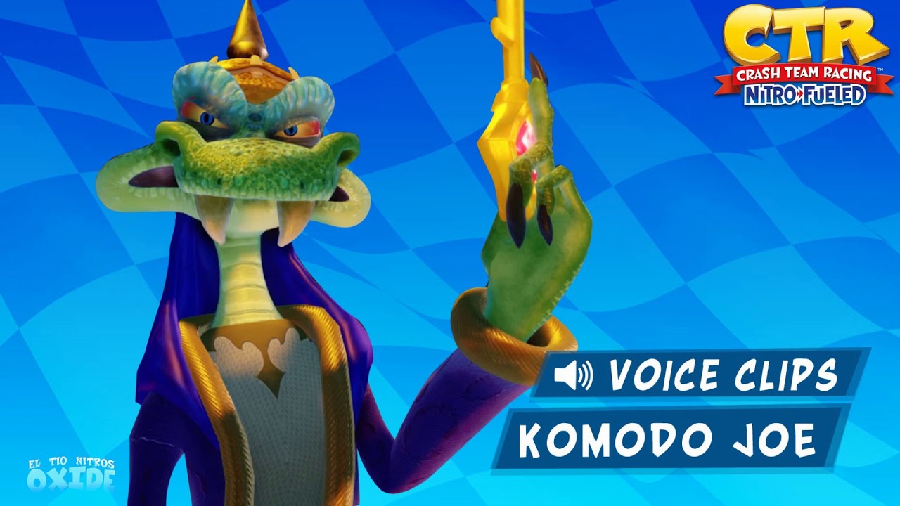 Crash Team Racing Nitro Fueled - Komodo Joe (All Voice Clips/Sounds ...