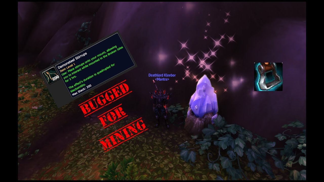 Demonsteel Stirrups still bugged for mining after third fix. - YouTube