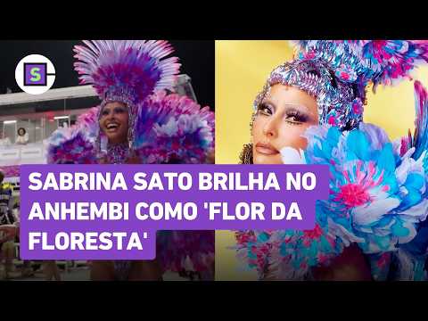 Sabrina Sato brilha em fantasia com flores da floresta durante o desfile da Gaviões da Fiel; vídeo