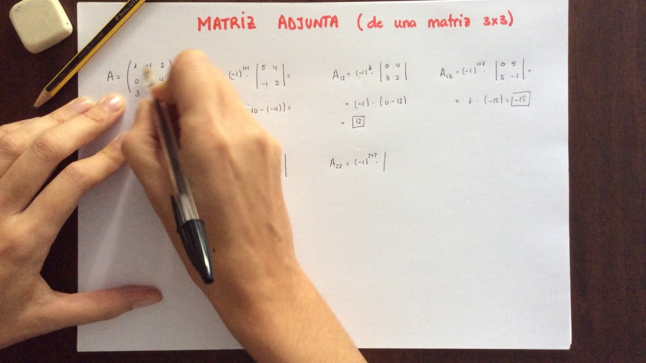 Matriz adjunta (de una matriz 3x3) - YouTube