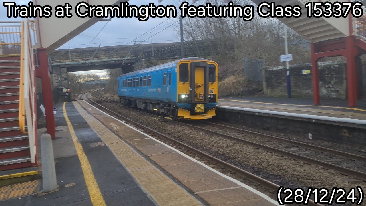 Trains at Cramlington featuring Class 153376 (28/12/24) - YouTube
