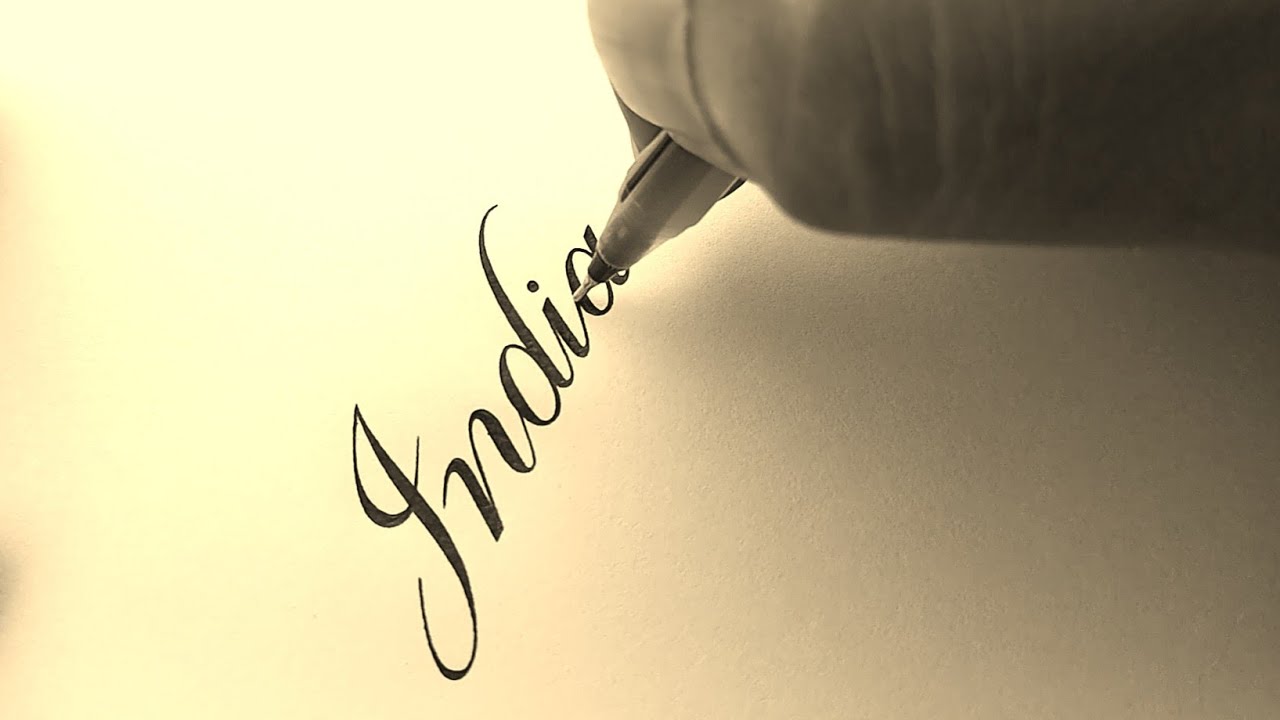Calligraphy name India with ball pen - India name in Calligraphic style ...