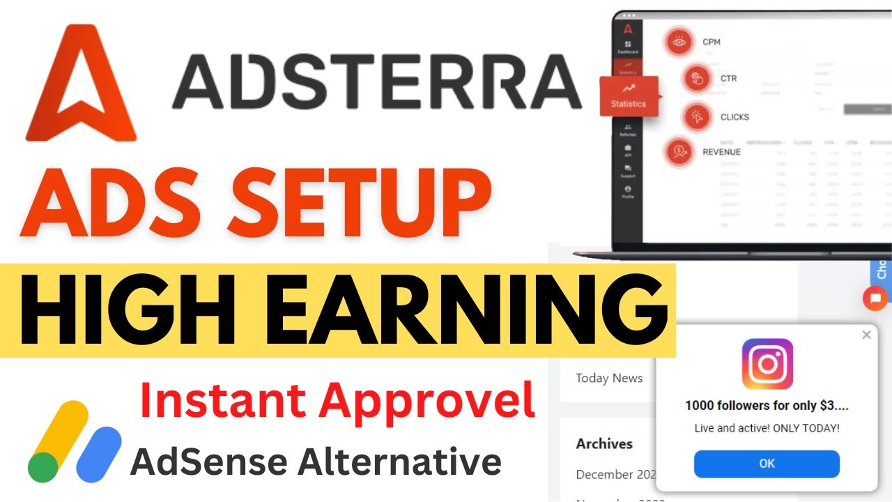 Adsterra Ads Setup in Blogger | How To Add Adsterra Ads | Instant ...