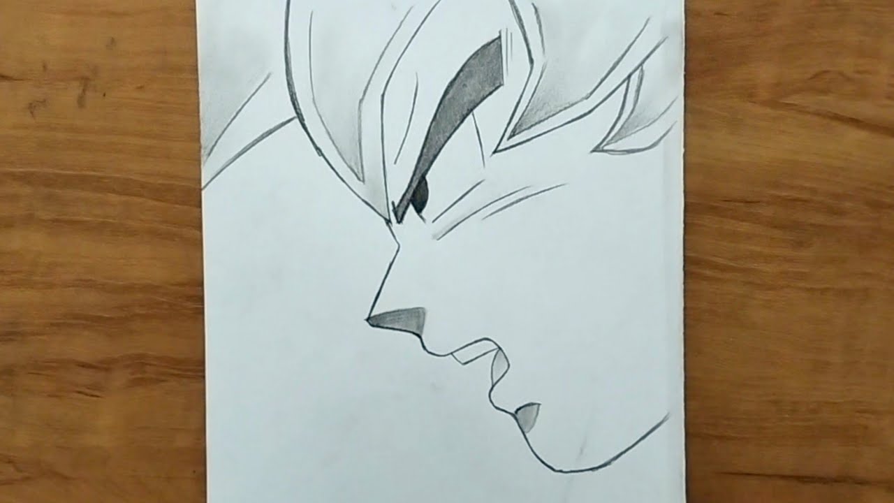 How to draw Goku Ultra Instinct face step-by-step|how to draw Goku step ...