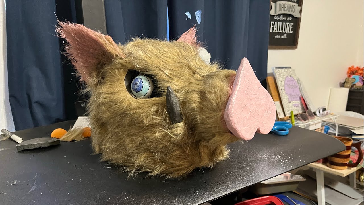 How to make a Inosuke pig helmet/mask cosplay - YouTube