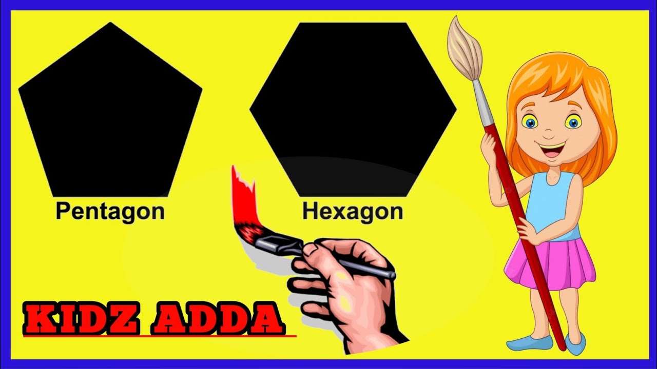 HOW TO DRAW SHAPES FOR KIDS | HEXAGON & PENTAGON SHAPES LEARNING | KIDZ ...