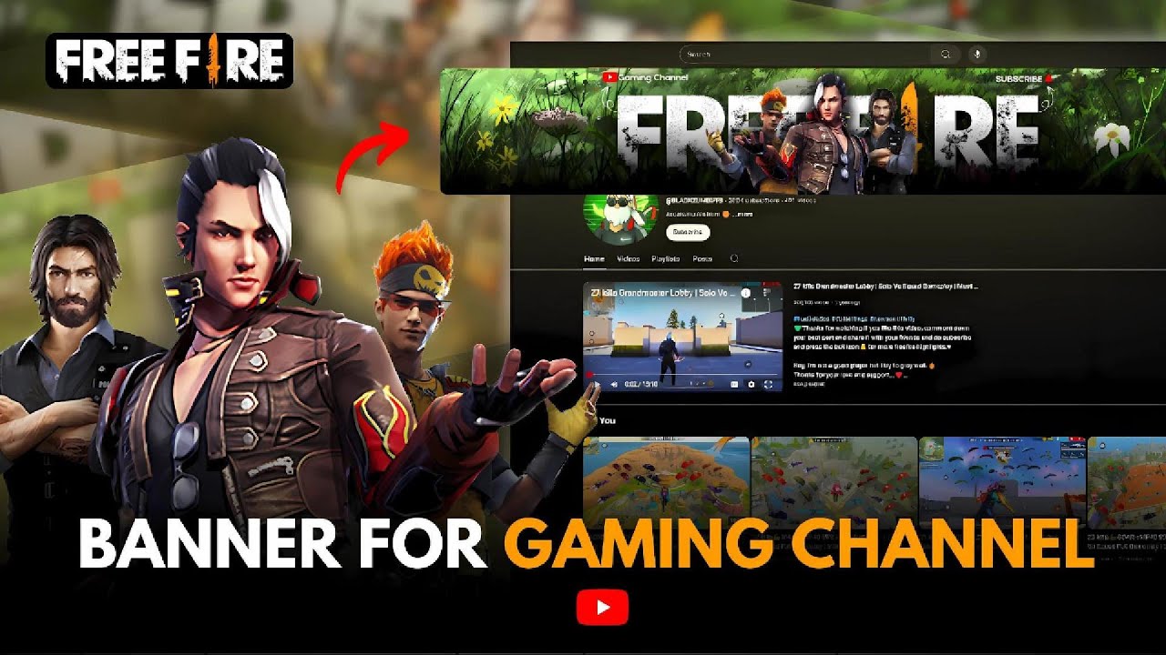 How to Make a Free Fire YouTube Channel Banner in Canva | Easy Tutorial ...