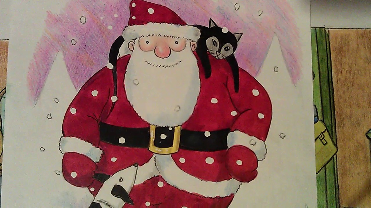 Father Christmas drawing from the film father Christmas by Raymond ...