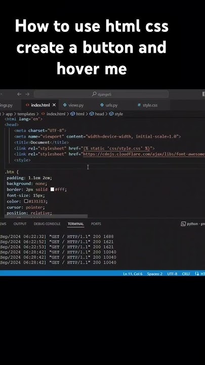 How To Use Html Css Create A Yellow Button Hover Me Shorts Programer Coding Video Youtube