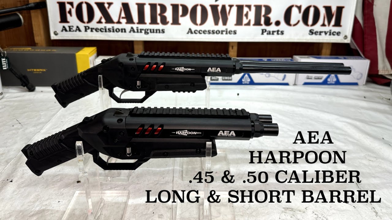 AEA HARPOON DOUBLE BARREL AIRGUN - .45 & .50 CALIBER - 4" OR 11 ...