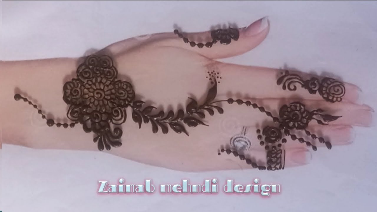 Very very Simple back hand design|| beautiful henna design|| - YouTube
