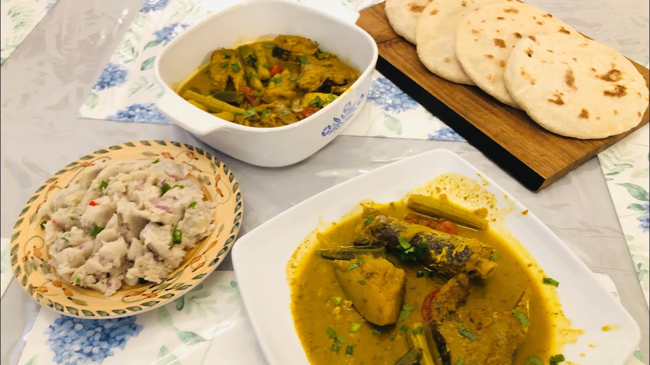 COOKING TROUT | MASH EDDOES AND SADA ROTI - YouTube