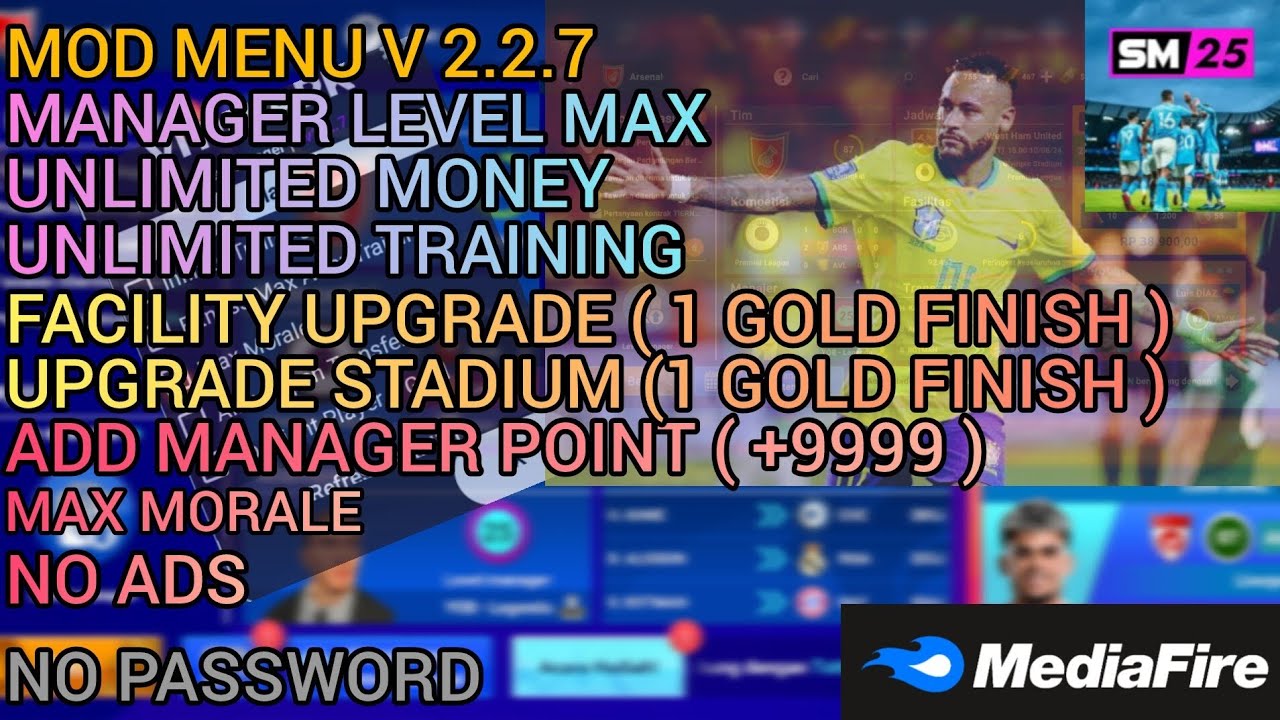 [UPDATE] MOD MENU SOCCER MANAGER 25 | V2.2.7 | MANAGER LEVEL MAX ALL ...